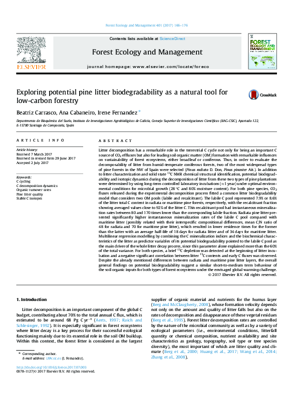 (PDF) Exploring potential pine litter biodegradability as a natural ...