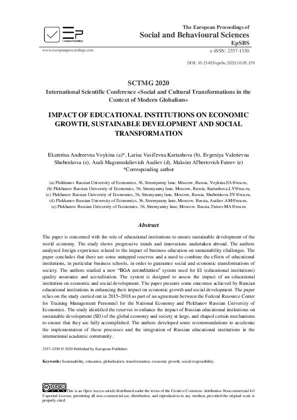 (PDF) Role of Education in Economic Growth