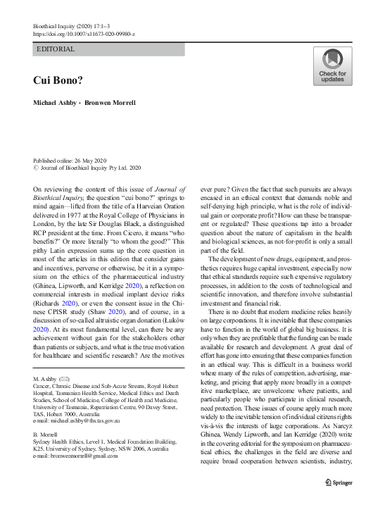 (PDF) Cui Bono?