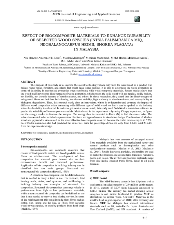 (PDF) Effect of Biocomposite Materials to Enhance Durability of ...