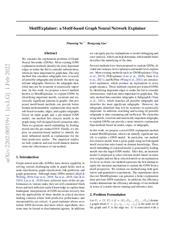 (PDF) MotifExplainer: a Motif-based Graph Neural Network Explainer (PDF) MotifExplainer: a Motif-based Graph Neural Network Explainer