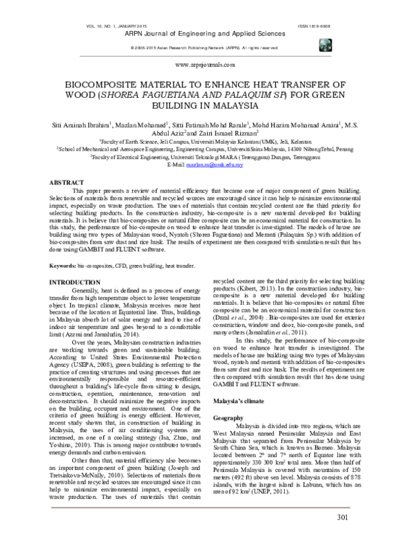 (PDF) Biocomposite Material to Enhance Heat Transfer of Wood (Shorea ...