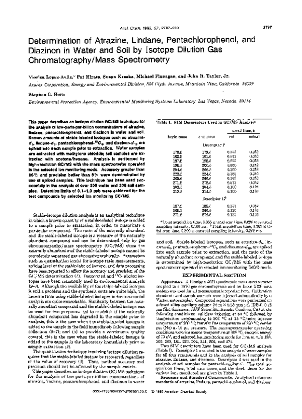 (PDF) Determination of atrazine, lindane, pentachlorophenol, and ...