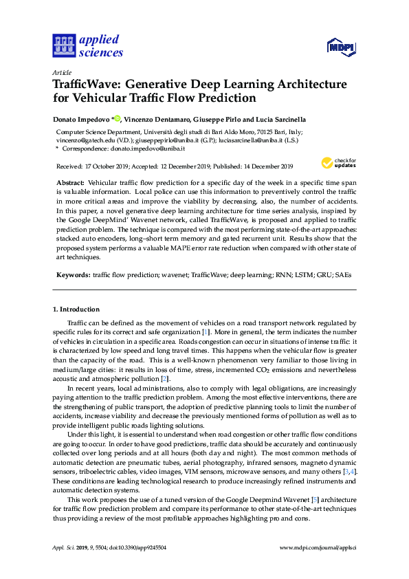 (PDF) TrafficWave: Generative Deep Learning Architecture for Vehicular ...