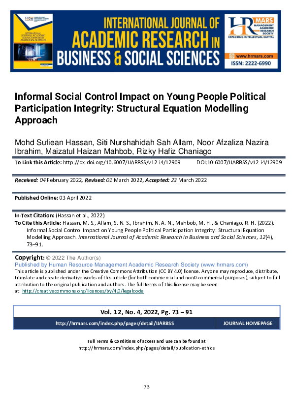 (PDF) Informal Social Control Impact on Young People Political ...