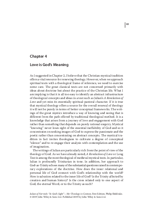 (PDF) Julian of Norwich: In God’s Sight: Her Theology in Context by ...