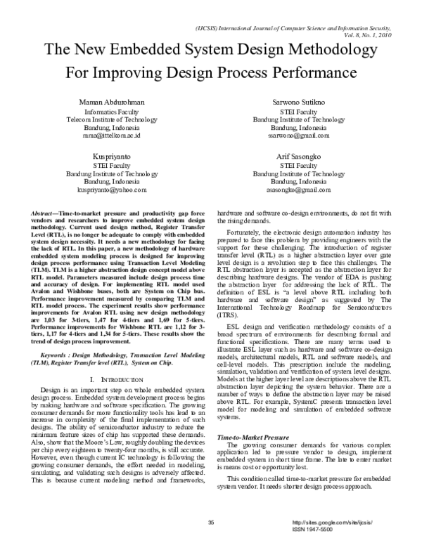 (PDF) The New Embedded System Design Methodology For Improving Design ...