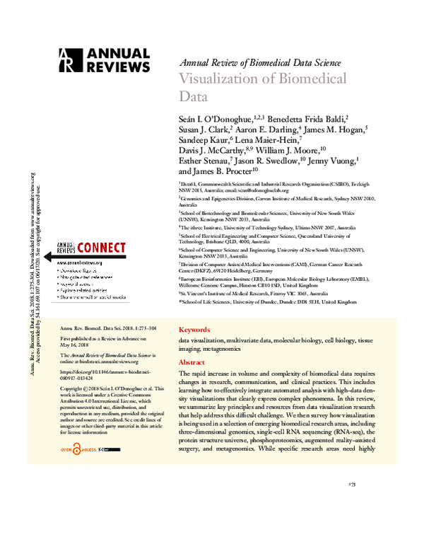 (PDF) Visualization of Biomedical Data