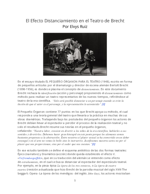 (DOC) El Efecto Distanciamiento en el Teatro de Brecht