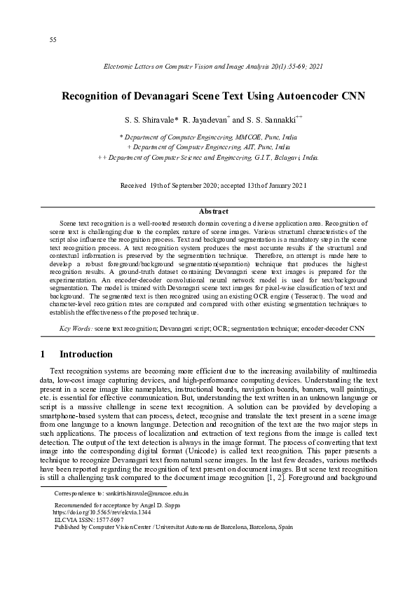 Pdf Recognition Of Devanagari Scene Text Using Autoencoder Cnn
