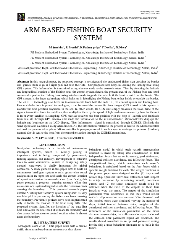 (PDF) Arm Based Fishing Boat Security