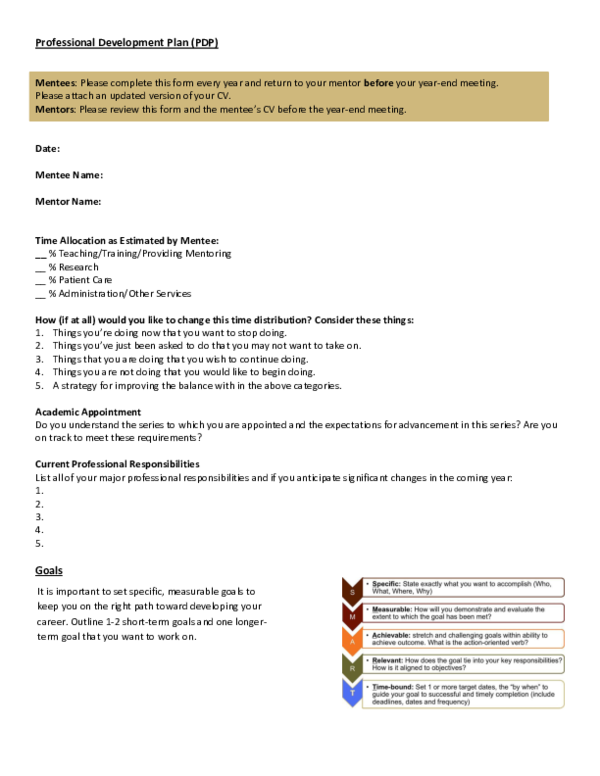 (PDF) Professional Development Plan (PDP)