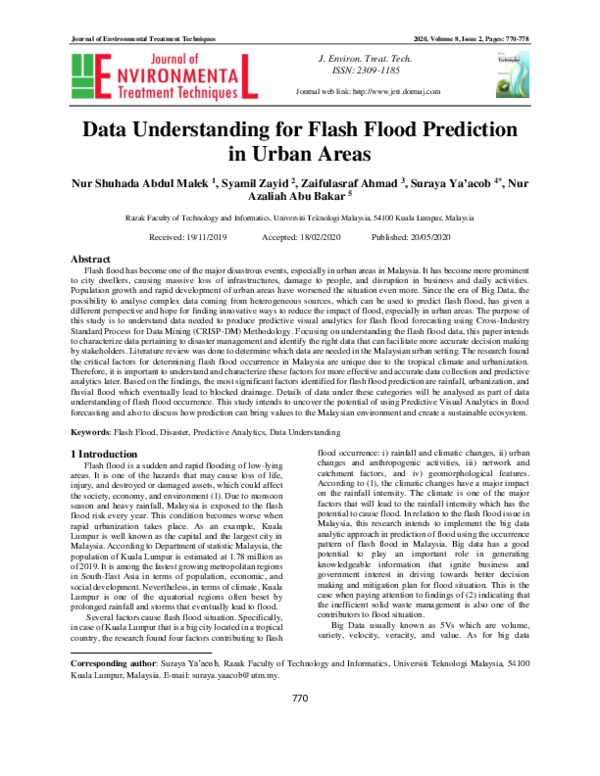 (PDF) Data Understanding for Flash Flood Prediction in Urban Areas ...
