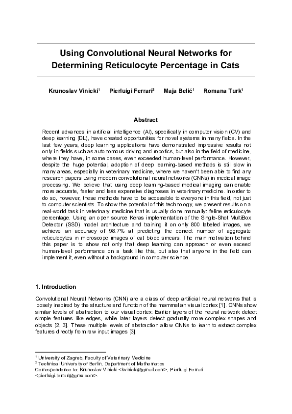 (PDF) Using Convolutional Neural Networks for Determining Reticulocyte ...