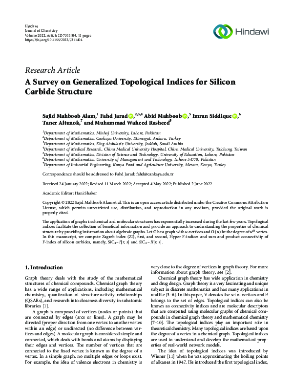 (PDF) A Survey on Generalized Topological Indices for Silicon Carbide ...