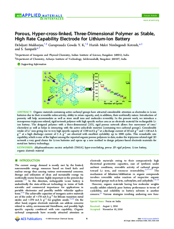 (PDF) Porous, Hyper-cross-linked, Three-Dimensional Polymer as Stable, High Rate Capability ...