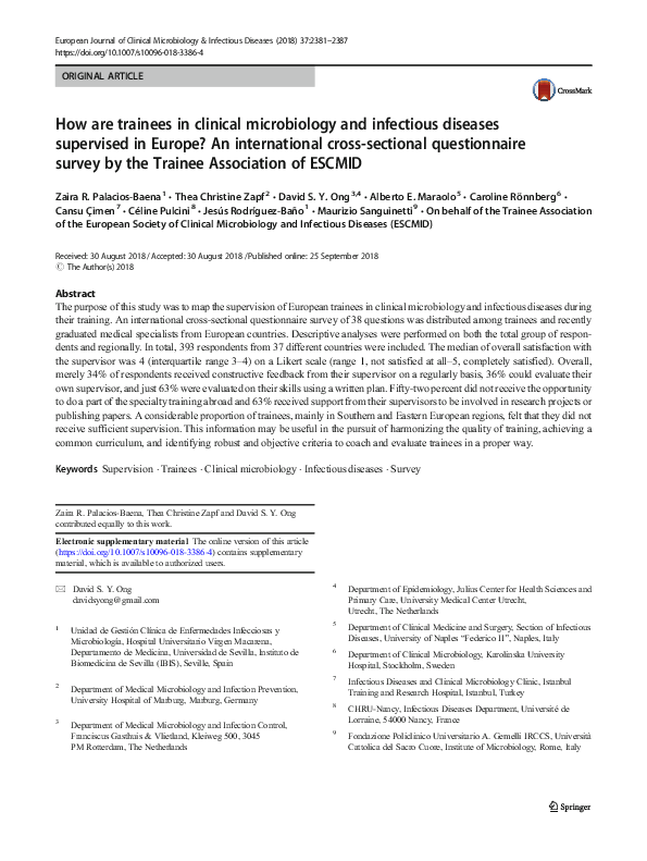 (PDF) How are trainees in clinical microbiology and infectious diseases ...