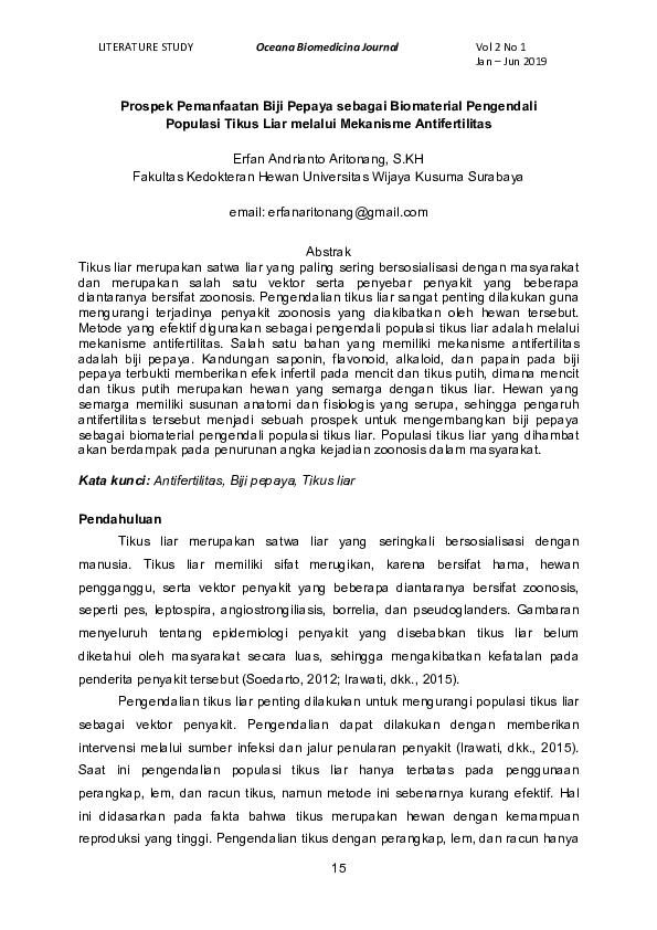 (PDF) Prospek Pemanfaatan Biji Pepaya sebagai Biomaterial Pengendali ...