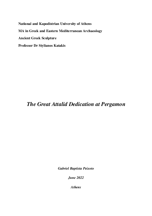 (PDF) The Great Attalid Dedication at Pergamon