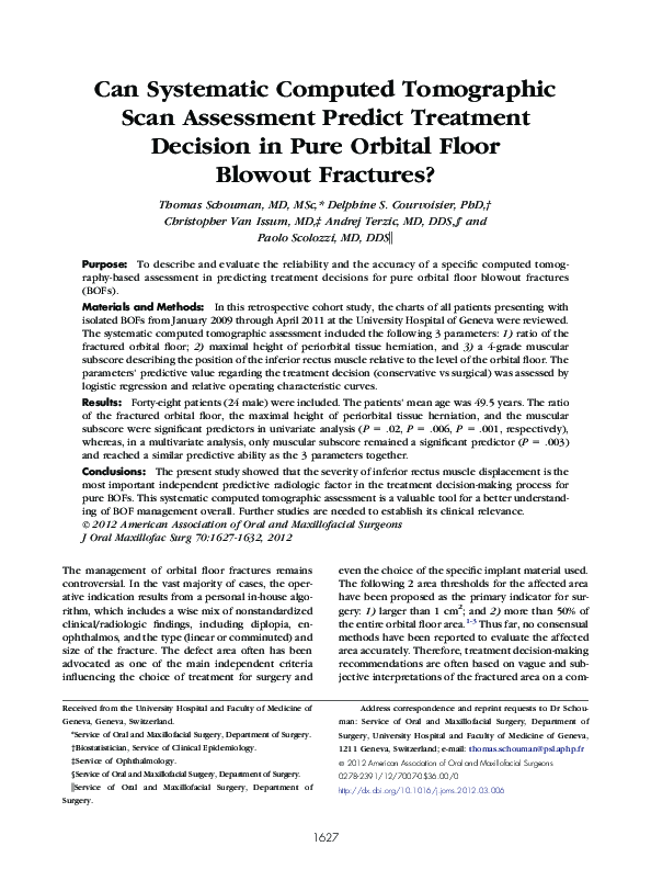 (PDF) Can Systematic Computed Tomographic Scan Assessment Predict ...