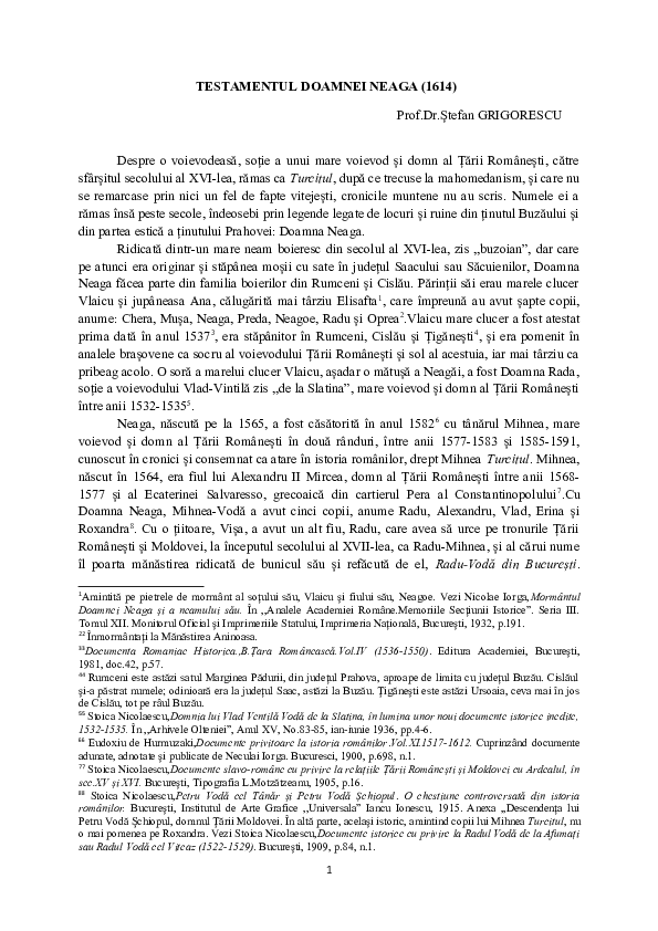(DOC) TESTAMENTUL DOAMNEI NEAGA