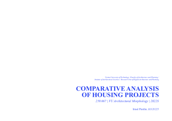 (PDF) Architectural Morphology | Comparative Analysis of Housing Projects