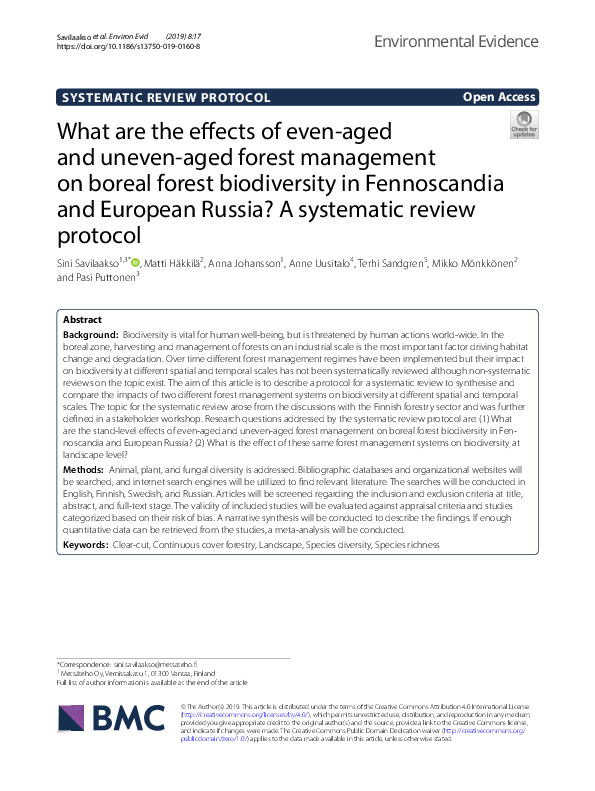 (PDF) What are the effects of even-aged and uneven-aged forest ...