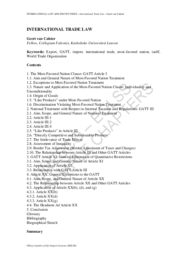 (PDF) International trade law