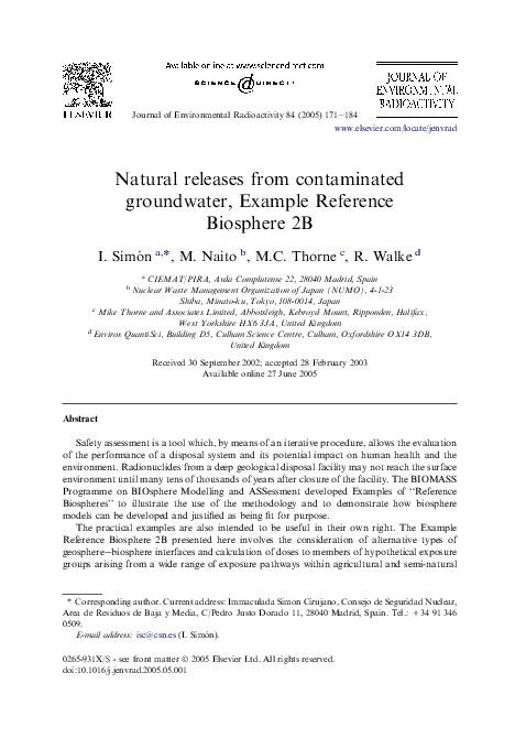 (PDF) Natural releases from contaminated groundwater, Example Reference ...