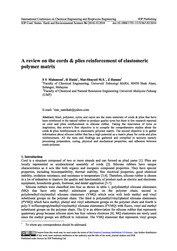 (PDF) A review on the cords plies reinforcement of elastomeric polymer ...