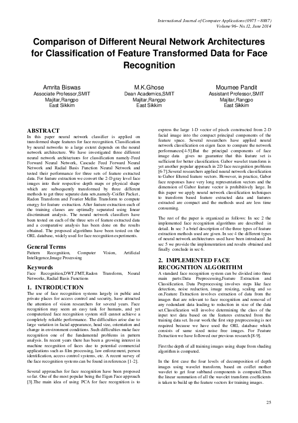 (PDF) Comparison of Different Neural Network Architectures for ...