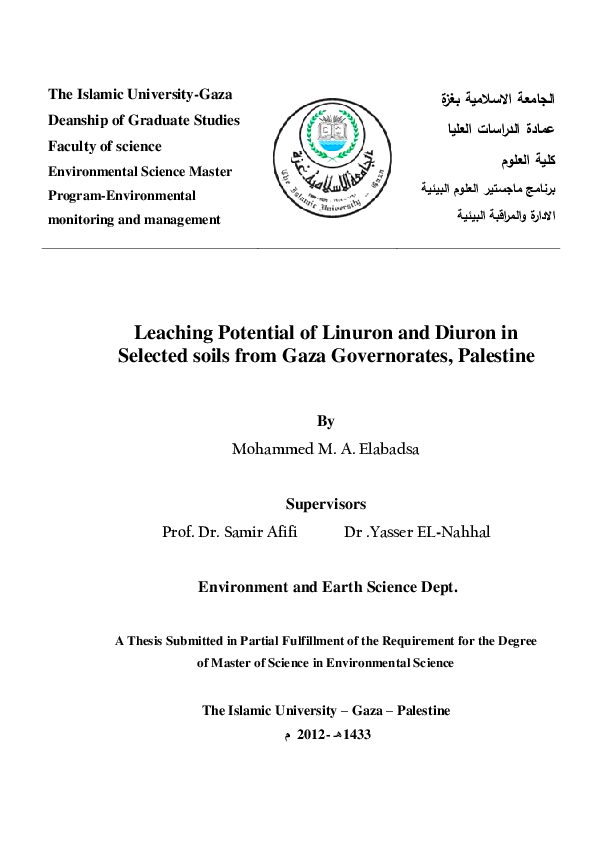 (PDF) Leaching Potential of Linuron and Diuron in Selected Soils from ...