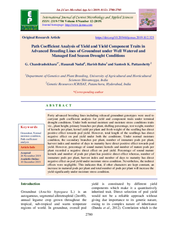 Pdf Path Coefficient Analysis Of Yield And Yield Component Traits In