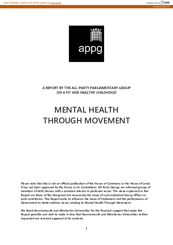 (PDF) Mental health through movement | Emma Whewell - Academia.edu