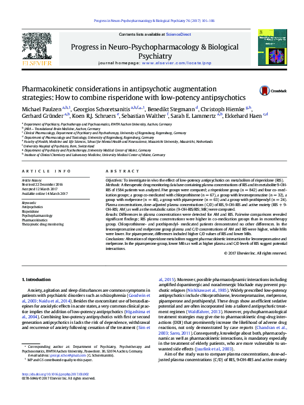 (PDF) Pharmacokinetic considerations in antipsychotic augmentation ...