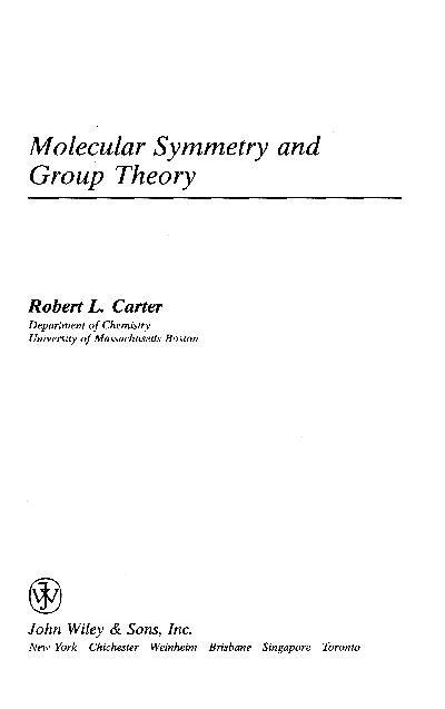 Pdf Molecular Symmetry And Group Theory