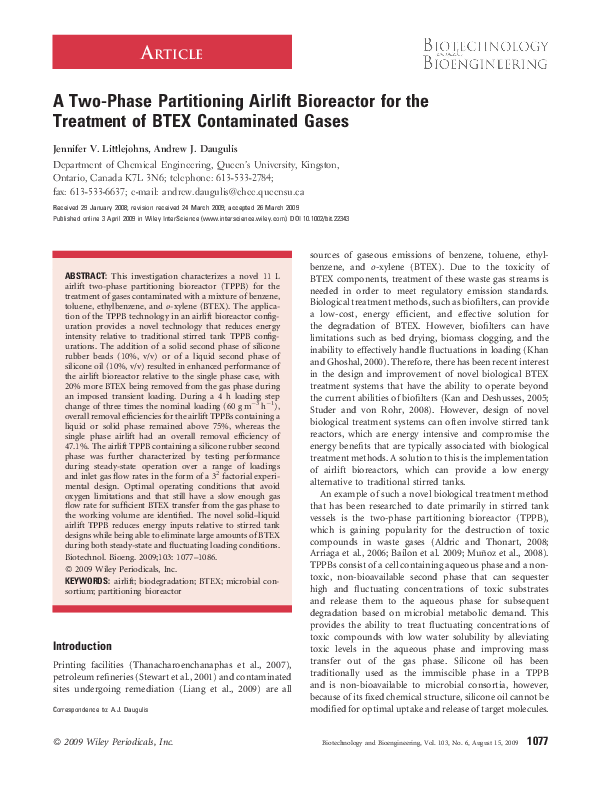 (PDF) A two-phase partitioning airlift bioreactor for the treatment of ...