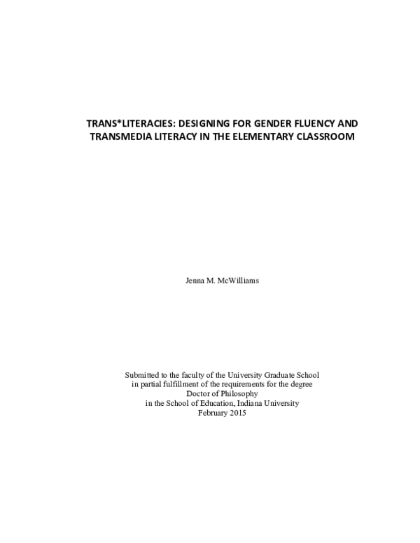 (PDF) Trans*literacies: Designing for Gender Fluency and Transmedia ...
