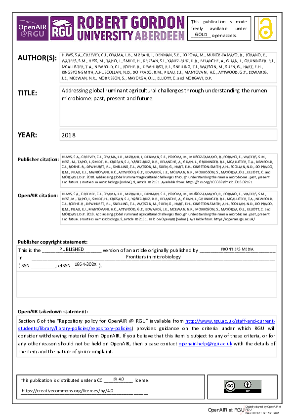 (PDF) Addressing Global Ruminant Agricultural Challenges Through ...