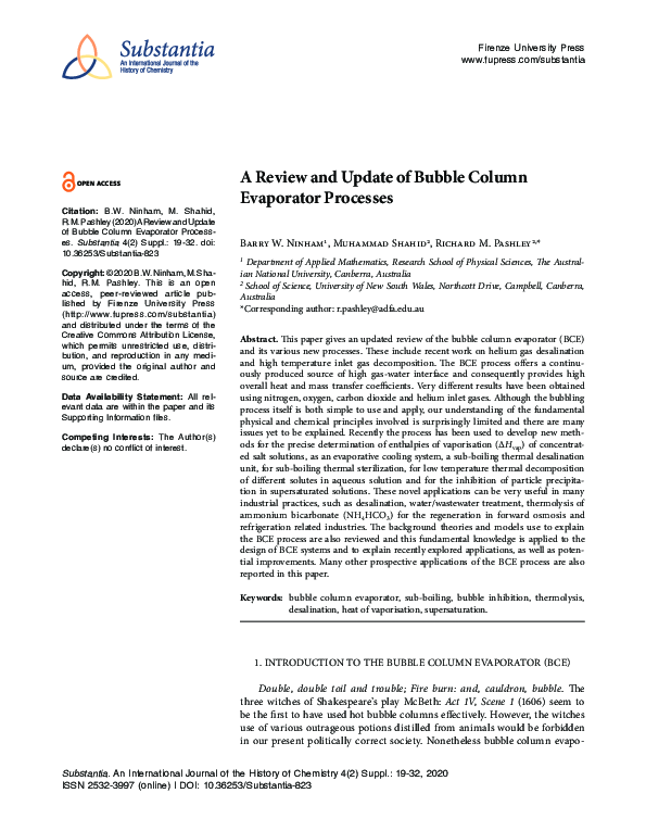 (PDF) A Review and Update of Bubble Column Evaporator Processes