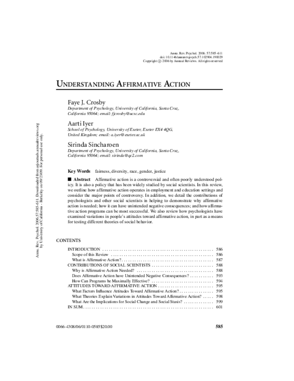 (PDF) Understanding Affirmative Action