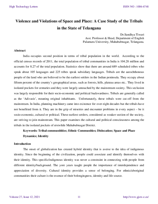 (PDF) Violence and Violations of Space and Place: A Case Study of the ...
