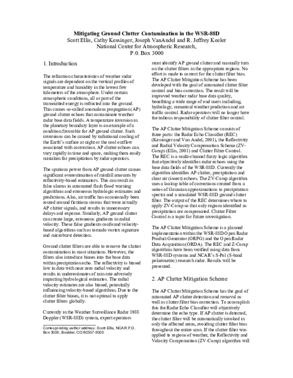 (PDF) Mitigating ground clutter contamination in the WSR-88D