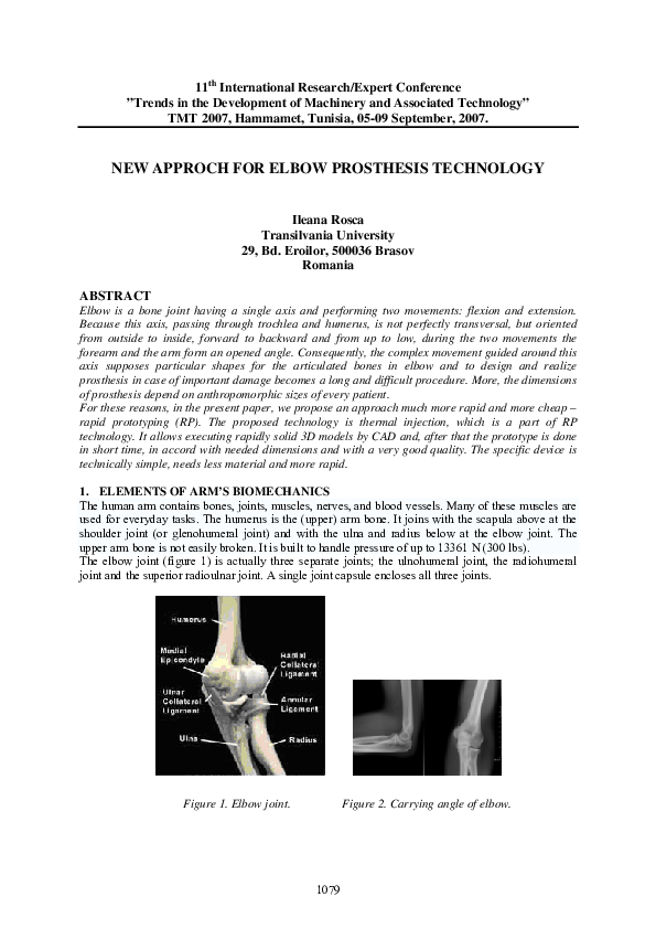 (PDF) New Approch for Elbow Prosthesis Technology