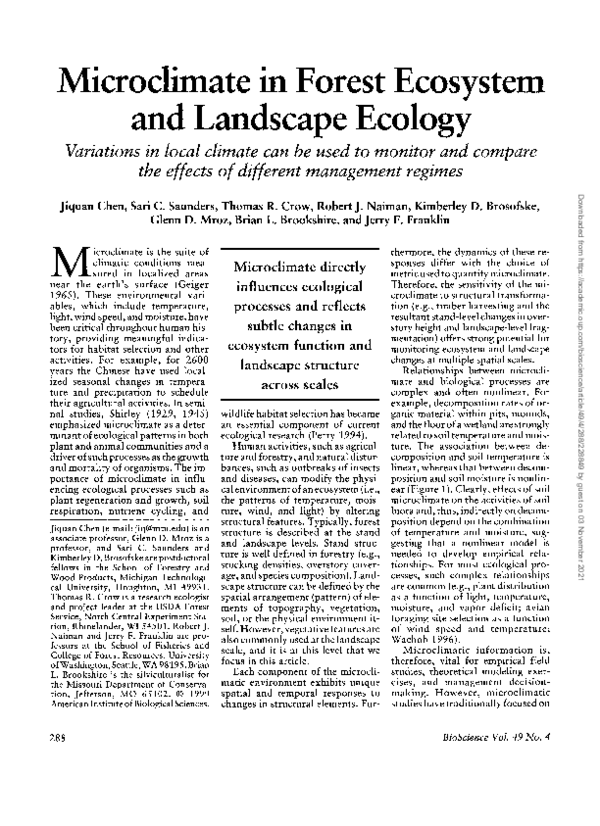 (PDF) Microclimate in Forest Ecosystem and Landscape Ecology