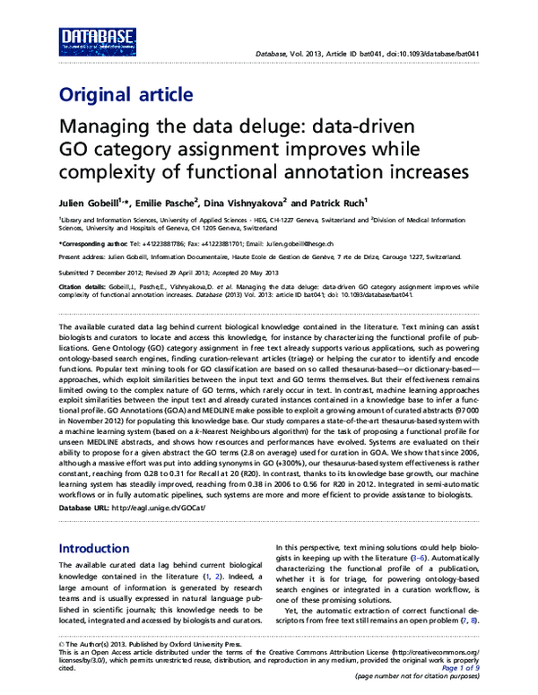 (PDF) Managing the data deluge: data-driven