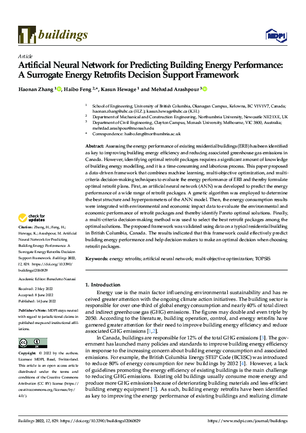 (PDF) Artificial Neural Network for Predicting Building Energy ... (PDF) Artificial Neural Network for Predicting Building Energy ...