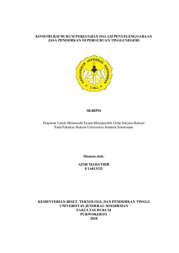 (PDF) Konstruksi Hukum Perjanjian dalam Penyelenggaraan Jasa Pendidikan ... (PDF) Konstruksi Hukum Perjanjian dalam Penyelenggaraan Jasa Pendidikan ...