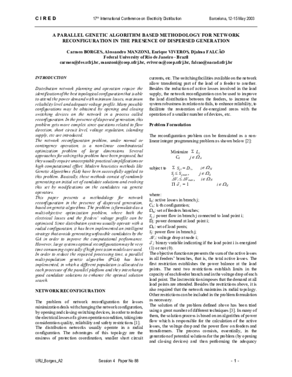 Pdf A Parallel Genetic Algorithm Based Methodology For Network