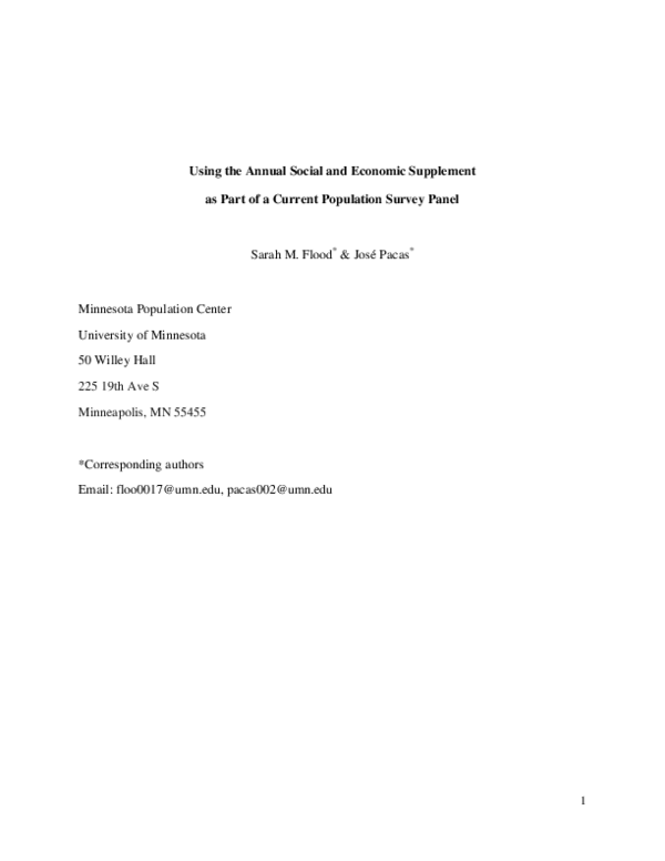 (PDF) Using the Annual Social and Economic Supplement as part of a ...